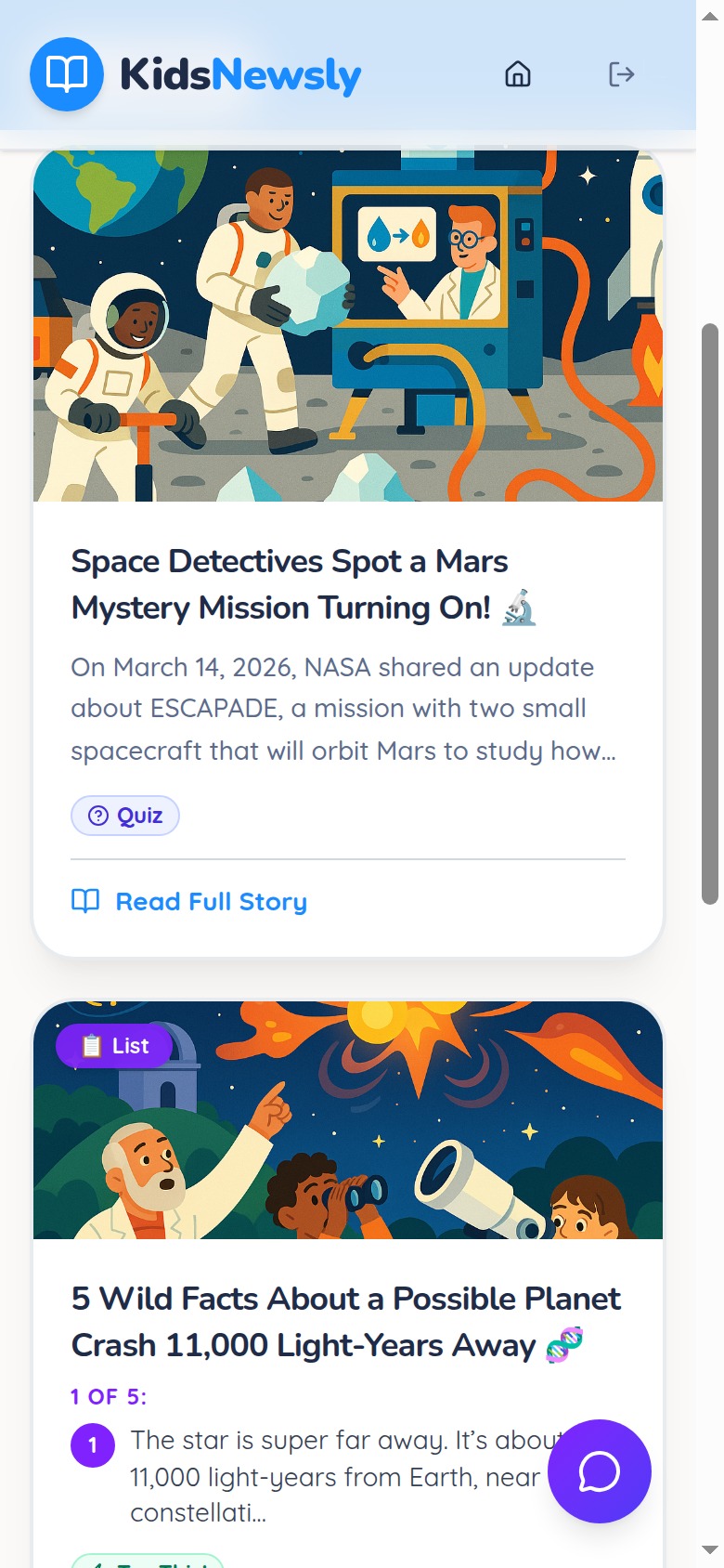 KidsNewsly — Weekly News for Curious Kids